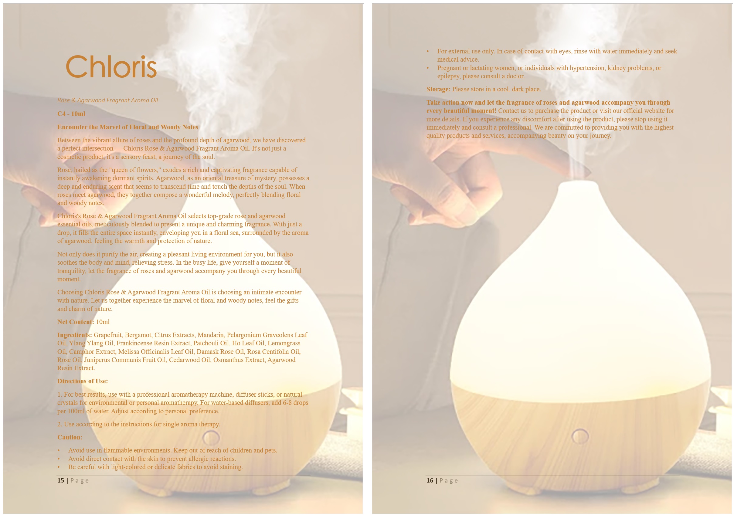 CHLORIS - Rose & Agarwood Fragrant Aroma Oil | Marine Minerals - Ocean ...